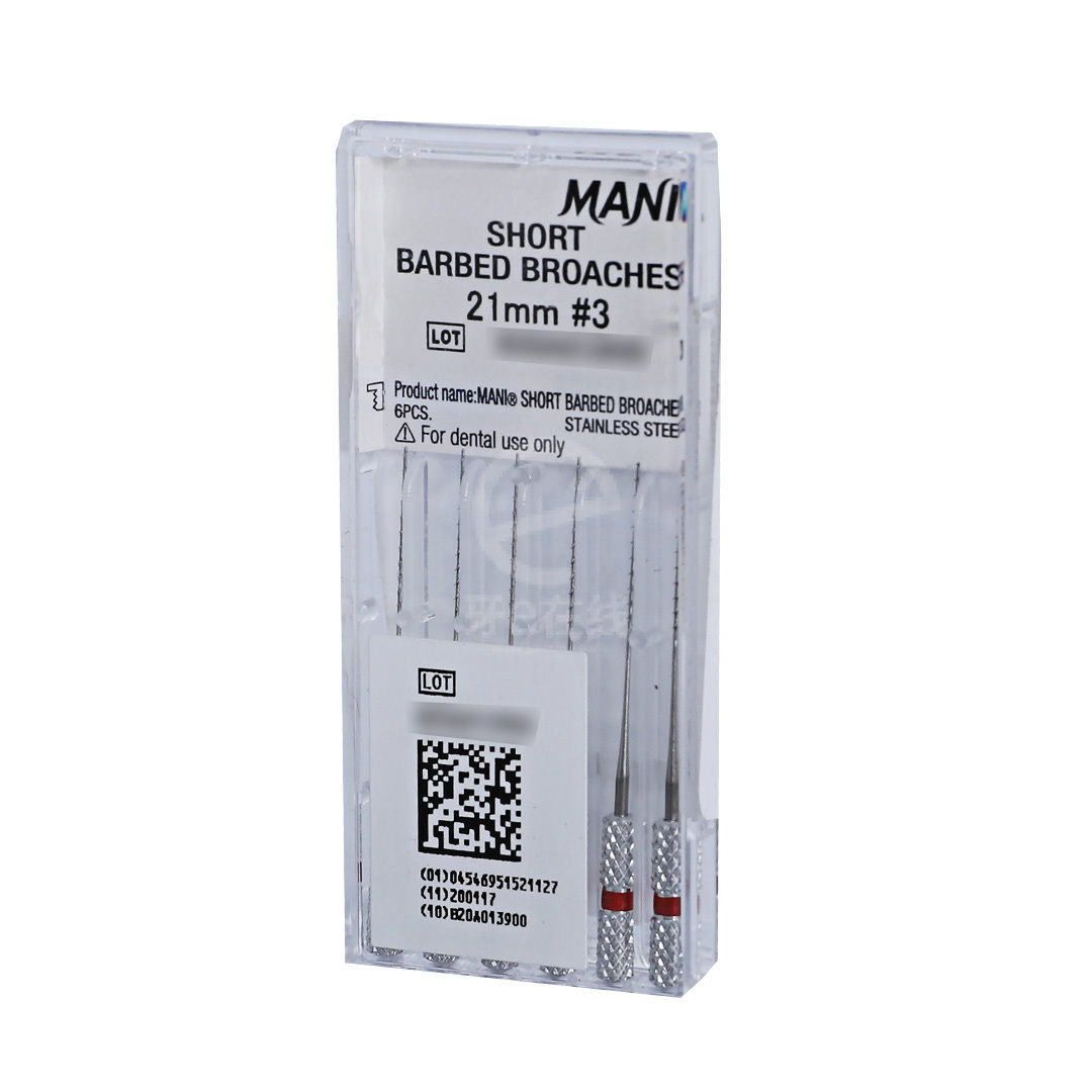 马尼/MANI 有柄拔髓针6*1、日本马尼/MANI、带柄，short barbed broaches,21mm-#1-6,21mm-#2-4 ...