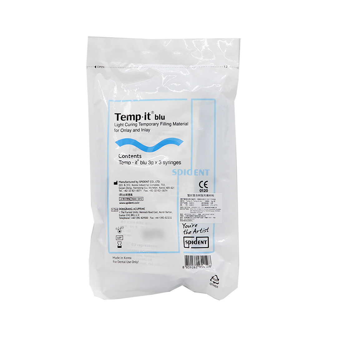 斯派丹/SPIDENT NOP Temp.it blu暂封复合树脂充填材料/临时嵌体树脂3*3g、韩国斯派丹、无货源，高弹嵌体暂封材料,3g ...